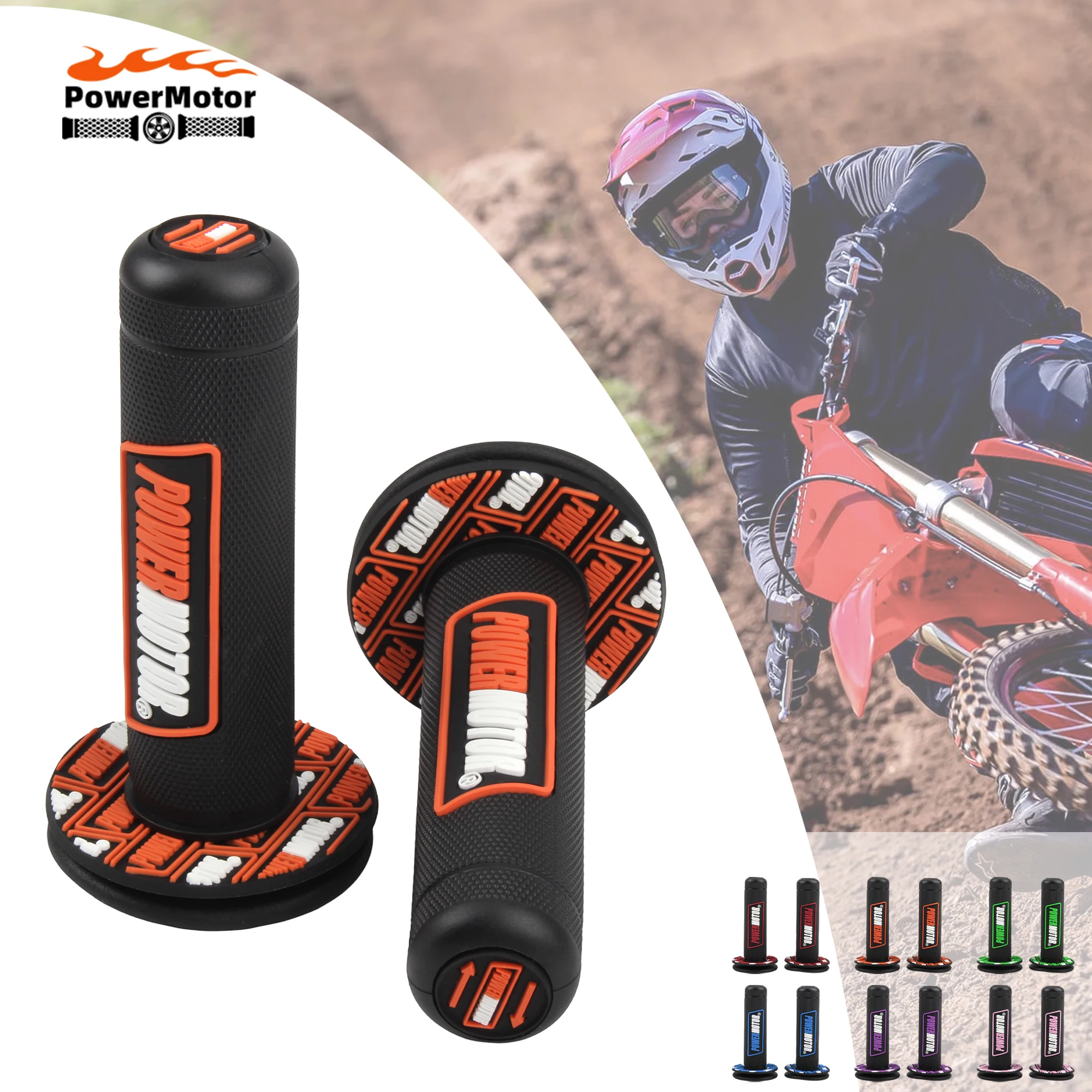 Motorcycle Motorbike 7/8" 22mm Handle Grips Universal Handlebar Rubber ...