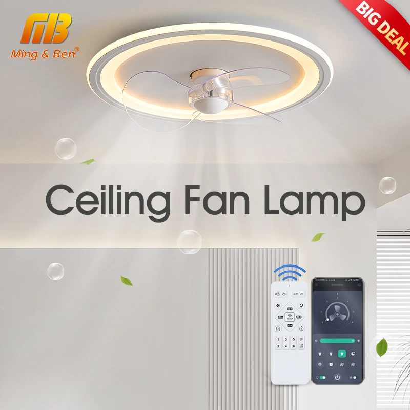 Modern-Smart-Ceiling-Fan-Lamps-with-APP-Remote-Control-220V-Silent ...