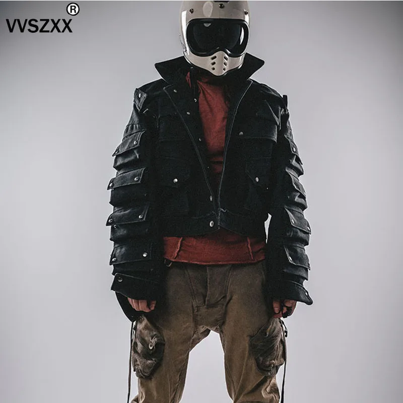 Mech-Style-Stereoscopic-Pockets-Short-Canvas-Jacket-Heavy-Weight-Washed ...