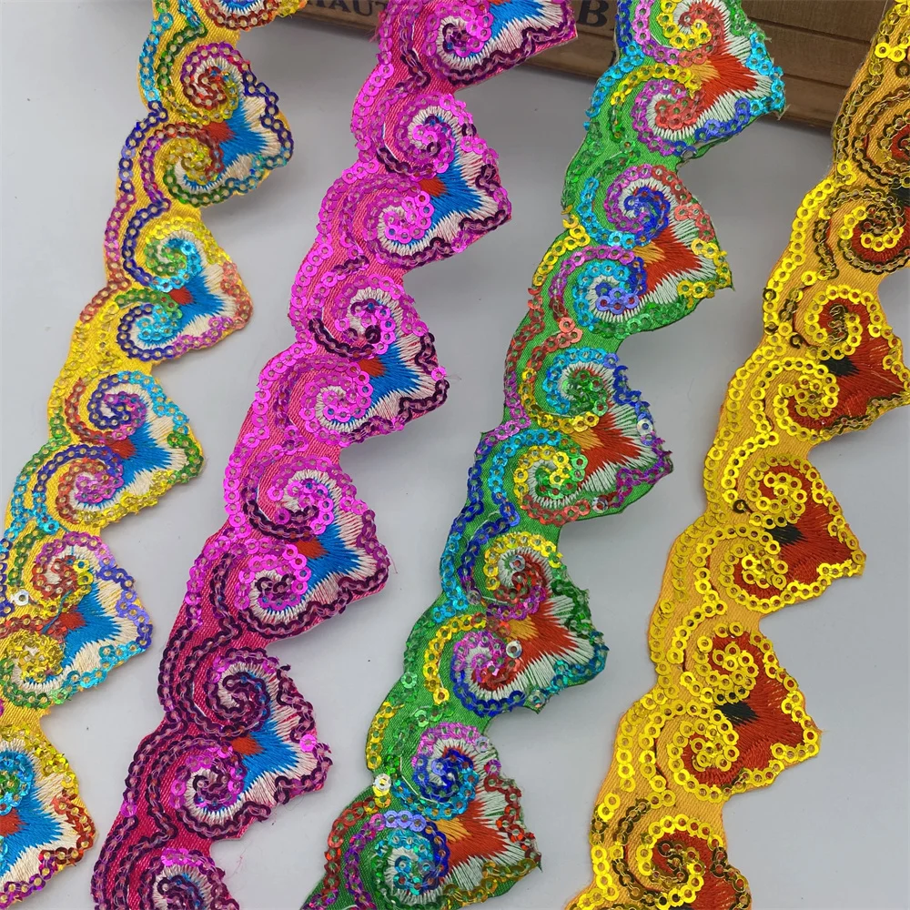 10yards Many colors Embroidery Iron on Lace Trim Patches for Women's ...