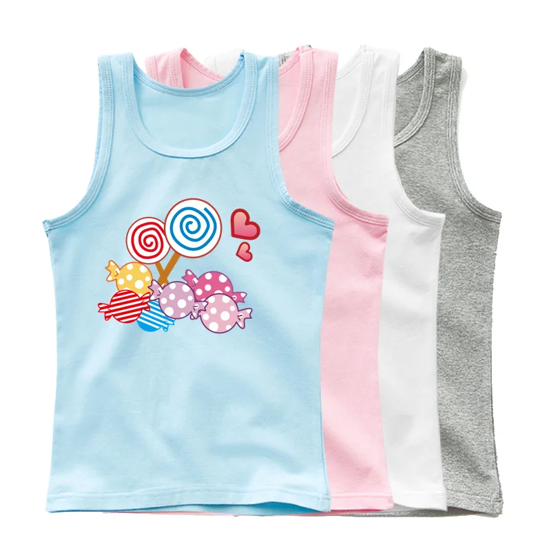 Girls-Candy-Lollipop-Sweet-Tank-Top-Cotton-Underwear-Summer-Children ...