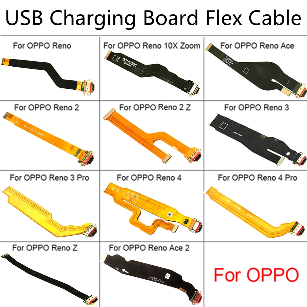USB Charger Charging Port Dock Connector Board Flex Cable For Oppo Reno Z 2 3 4 Pro ACE 2 10x ...
