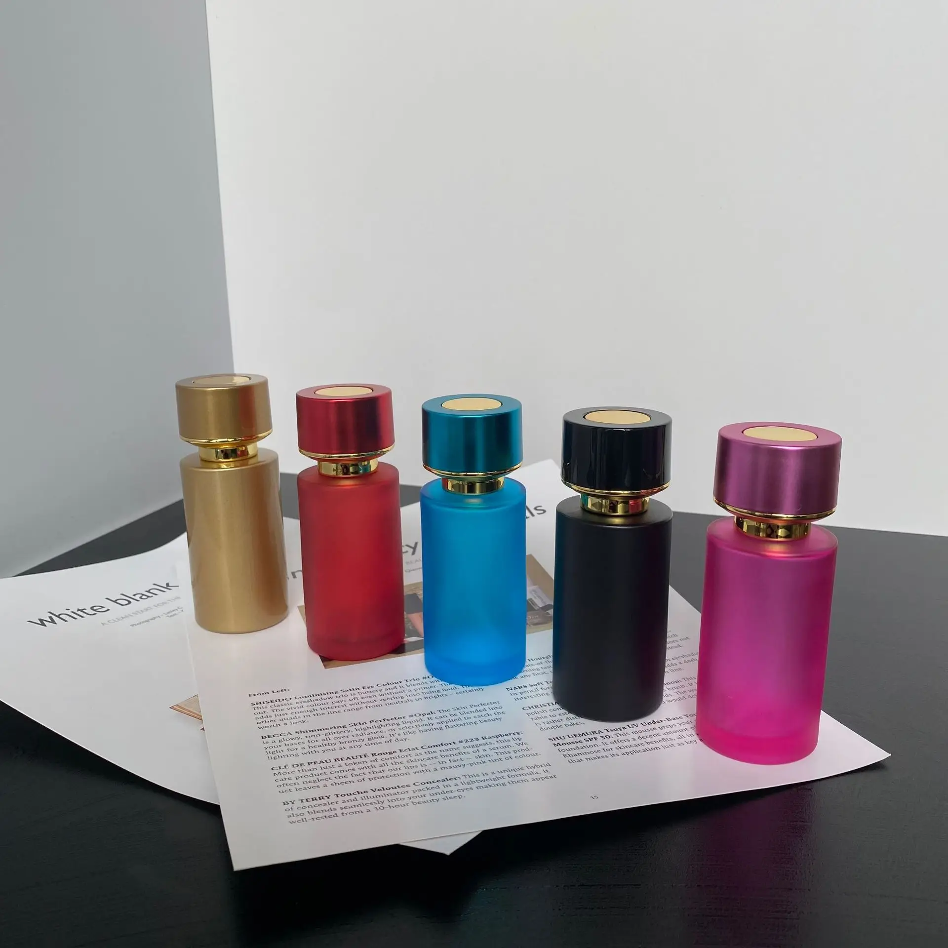 50ml Colored Round Cap Glass Bottle Round Perfume Bottle Spray Essence ...