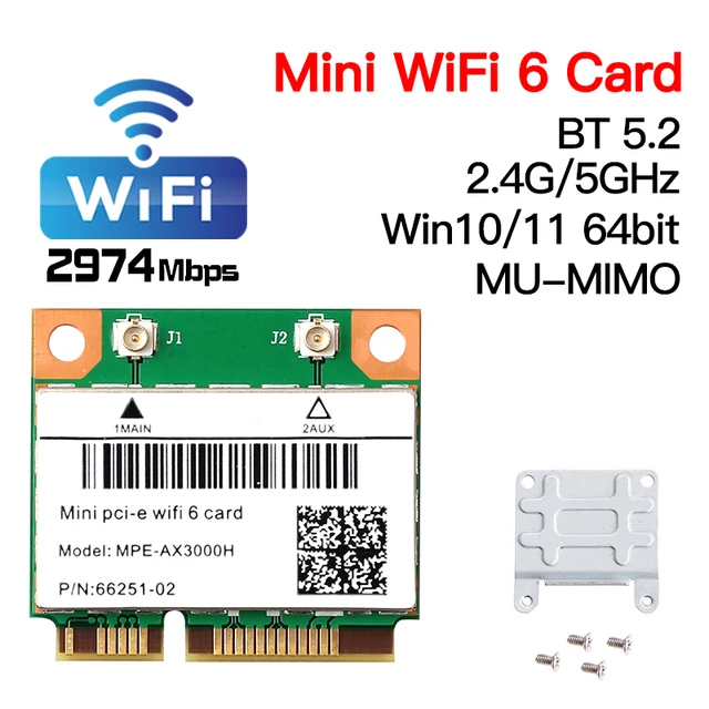WiFi 6E AX210HMW Mini PCI-E Wifi Card Bluetooth 5.3 For Intel AX210 ...