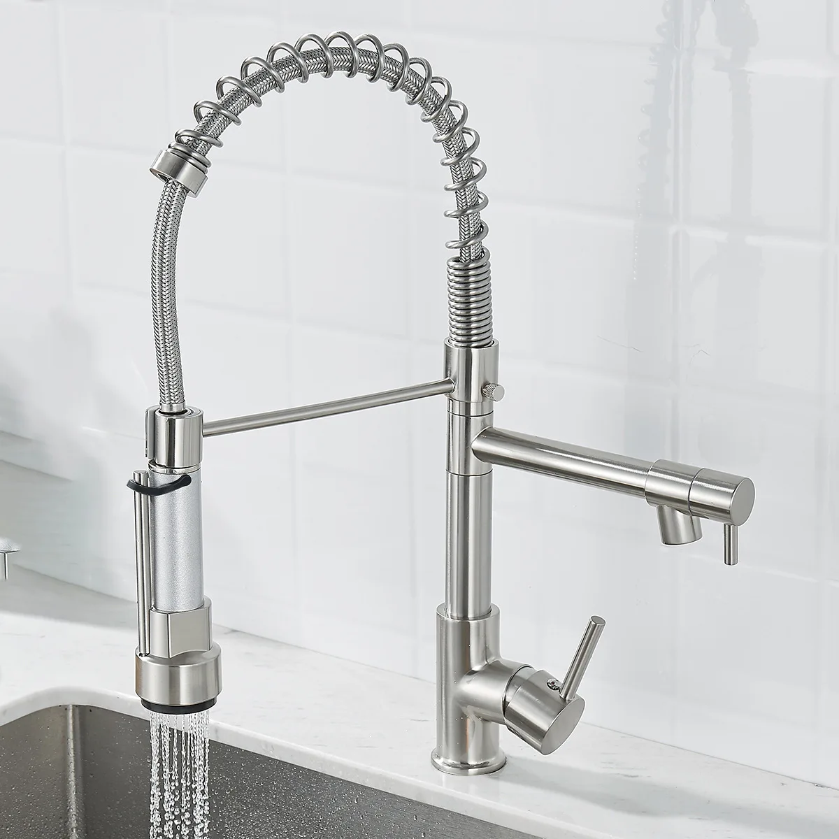 Spring-Brushed-Kitchen-Faucet-Pull-Down360-Degree-Rotation-Stream ...