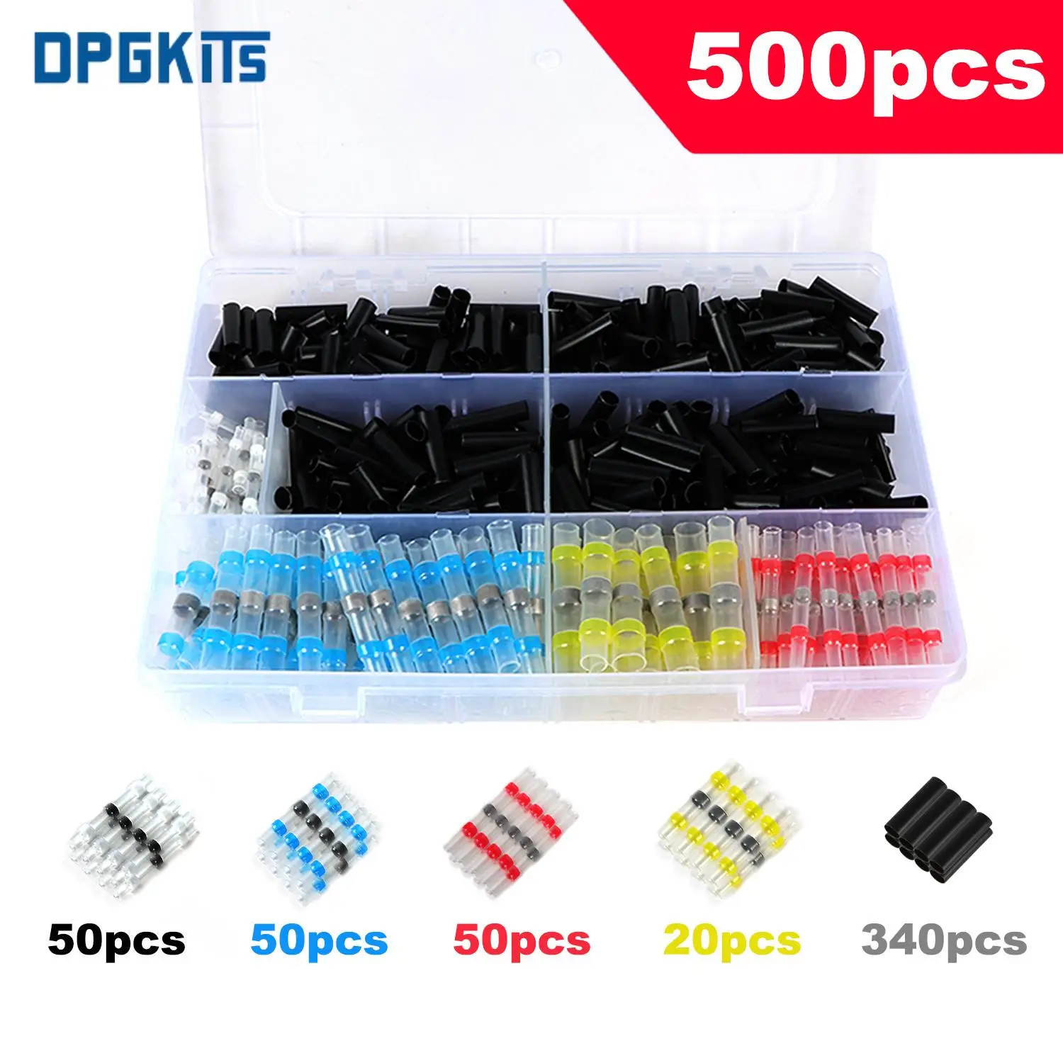 500PCS-Auto-Waterproof-Solder-Connector-Terminals-Heat-Shrink-Butt-Wire ...