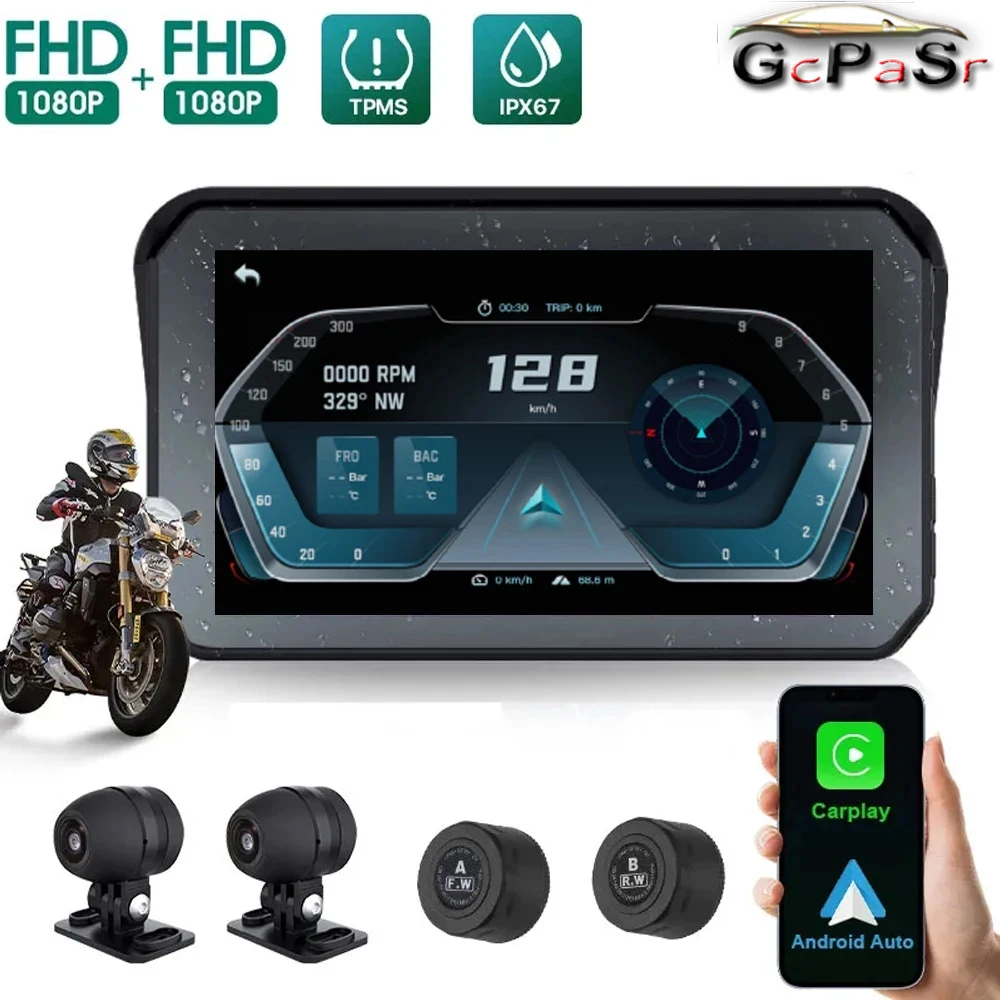 Motorcycle-Carplay-Waterproof-1080P-5-inch-WiFi-Wireless-Android-Auto ...
