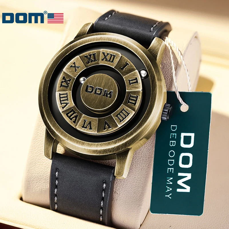 DOM-1345-Men-s-Quartz-Watch-bronze-Personality-Creative-Gift-Scrolling ...