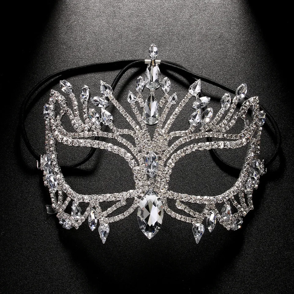 Sexy Face Masks For Women Rhinestone Face Mask, Waterfall Gold Face ...