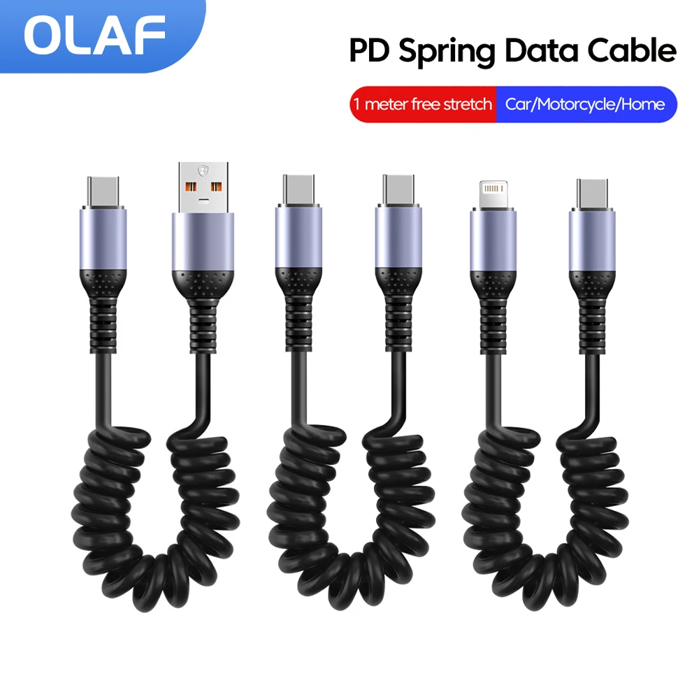6A-Short-Spring-Data-Cable-For-Huawei-Xiaomi-Samsung-Fast-Charging-Wire ...