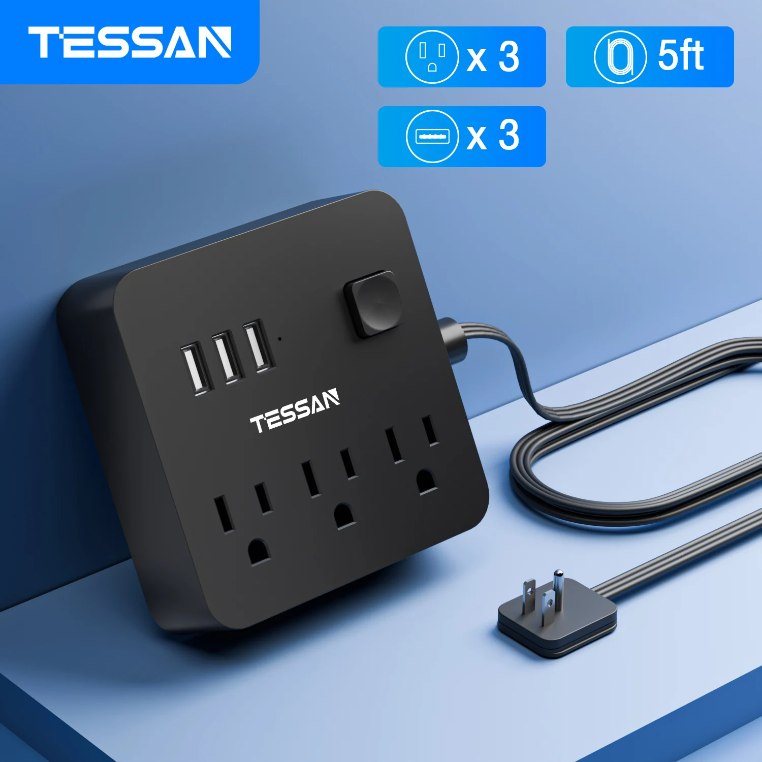 TESSAN-Flat-Plug-Multi-Outlets-Power-Strip-Plugs-and-USB-Wall-Charger-5 ...