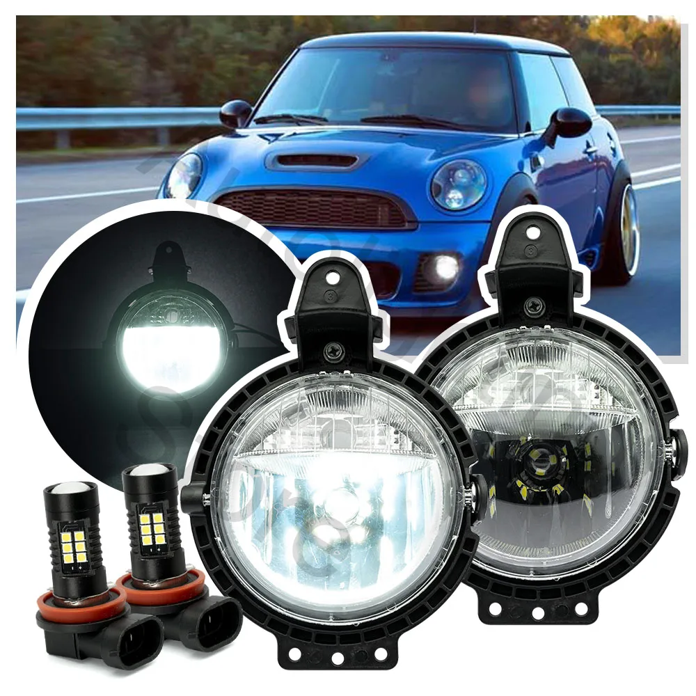 2PCS Driving Bumper Directly Replace front LED Fog Lamp W/bulb For Mini ...