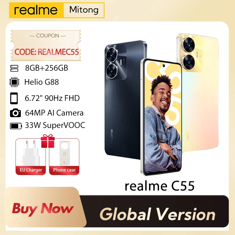 Realme-C55-Smartphone-com-c-mera-AI-processador-Helio-G88-vers-o-global ...