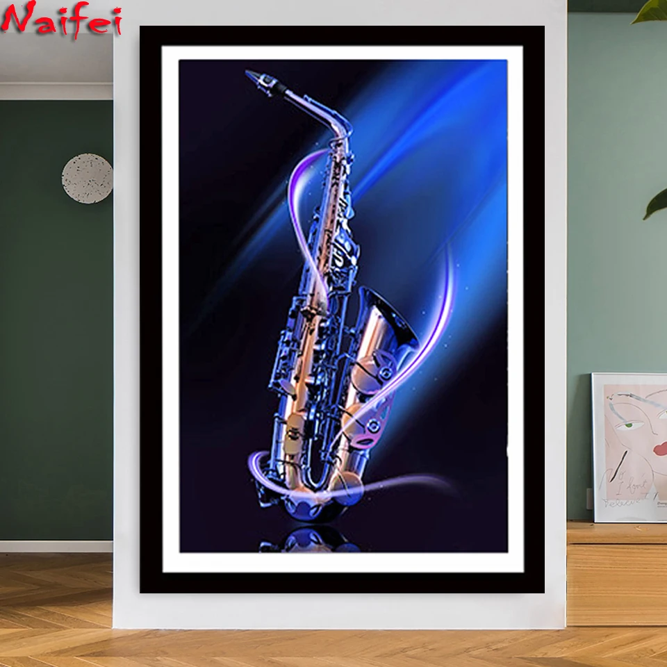 5D-Diamond-Painting-Saxophone-Diamond-Embroidery-Instrument-Cross ...