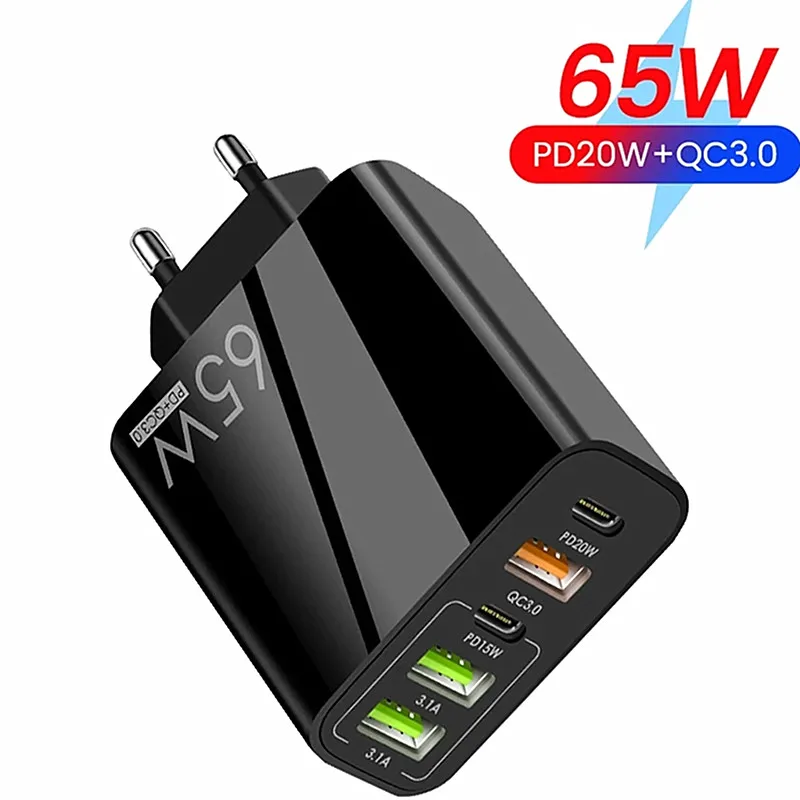 65W USB-C Fast Charging Adapter for US White