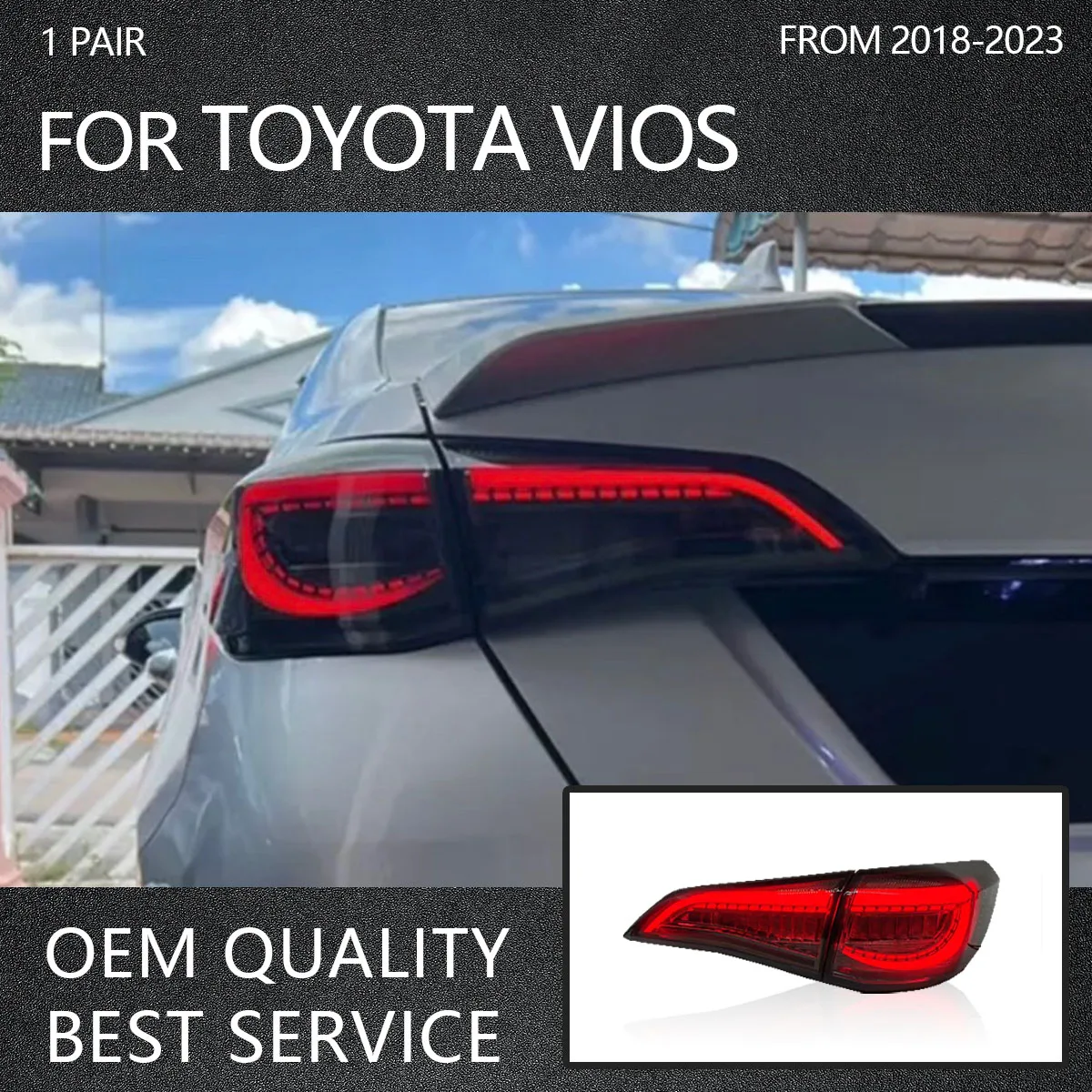 YOFER-Car-Tail-lights-For-Toyota-Vios-2018-2023-High-Brightness-Brake ...