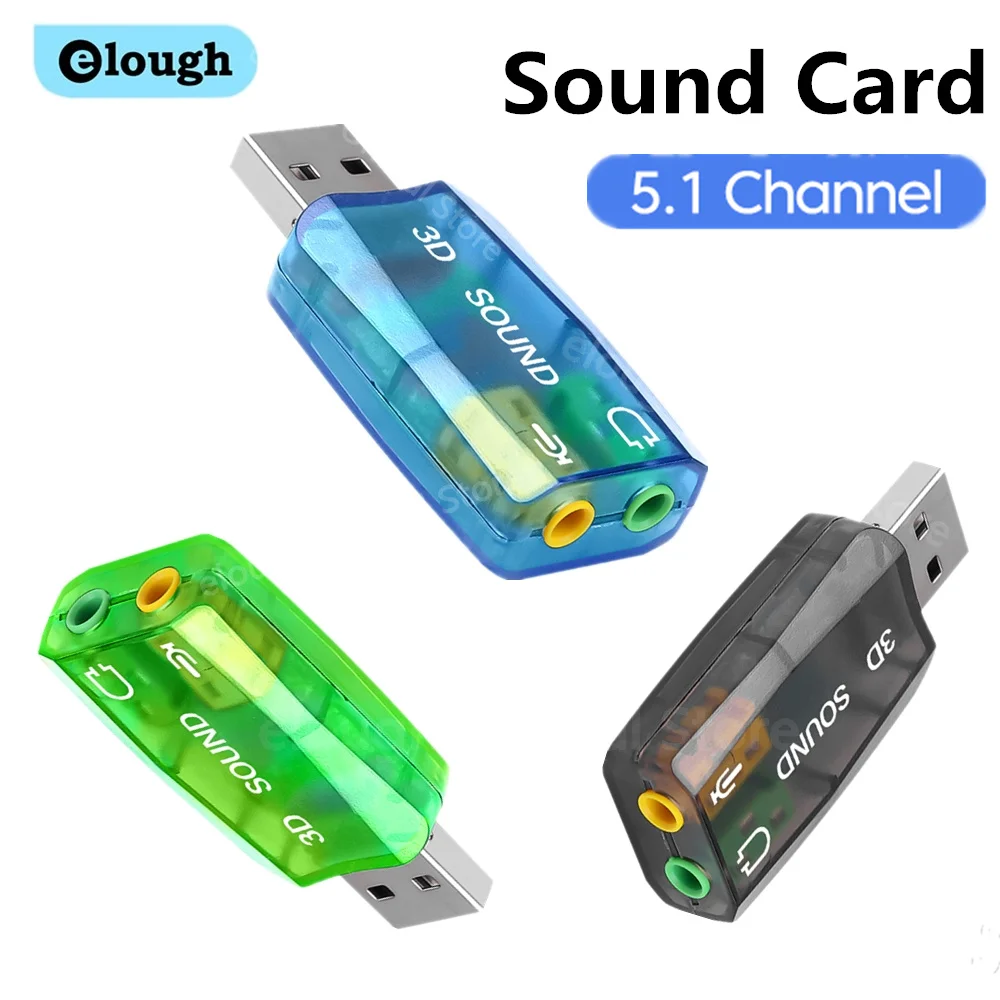 Elough-Mini-External-Sound-Card-Usb-To-3-5mm-Mic-Headphone-Jack-Stereo ...