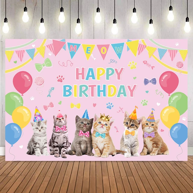 Cat Birthday Zoom Background Clearance Discounted | instrumentation ...