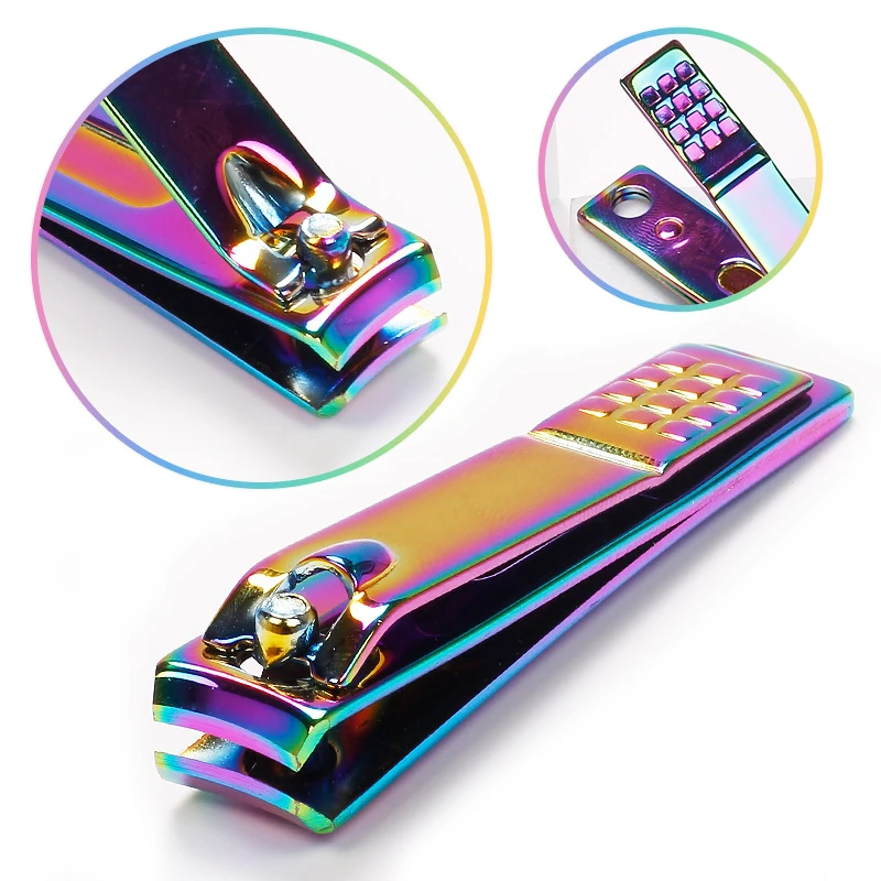 Color Titanium Nail Clippers Stainless Steel Nail Cutter Scissor Plier ...