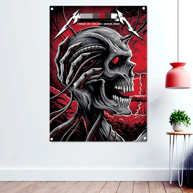 Rock On Skeleton Hand Background
