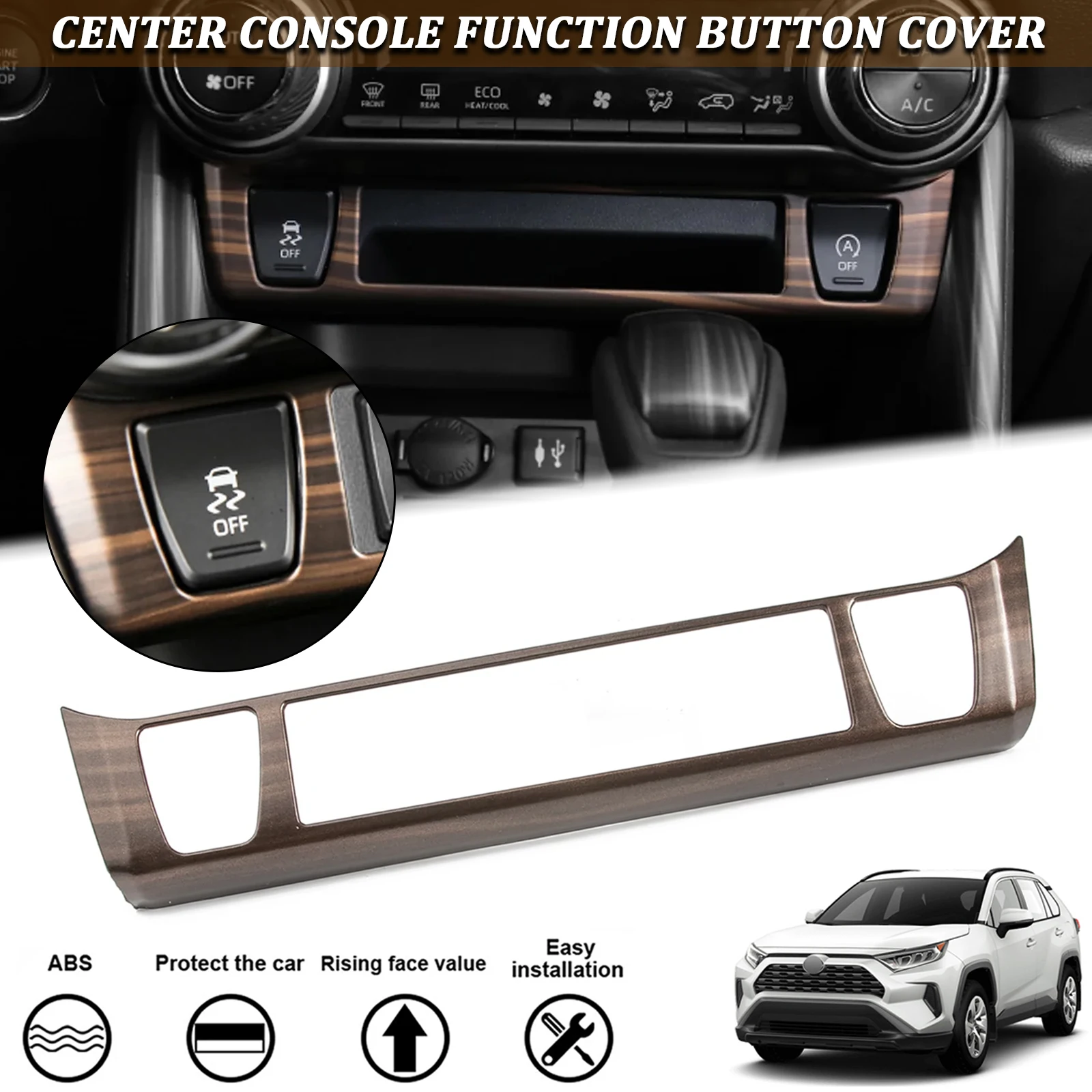 Wood-Grain-Inner-Center-Console-Control-Lower-Function-Button-Switch ...