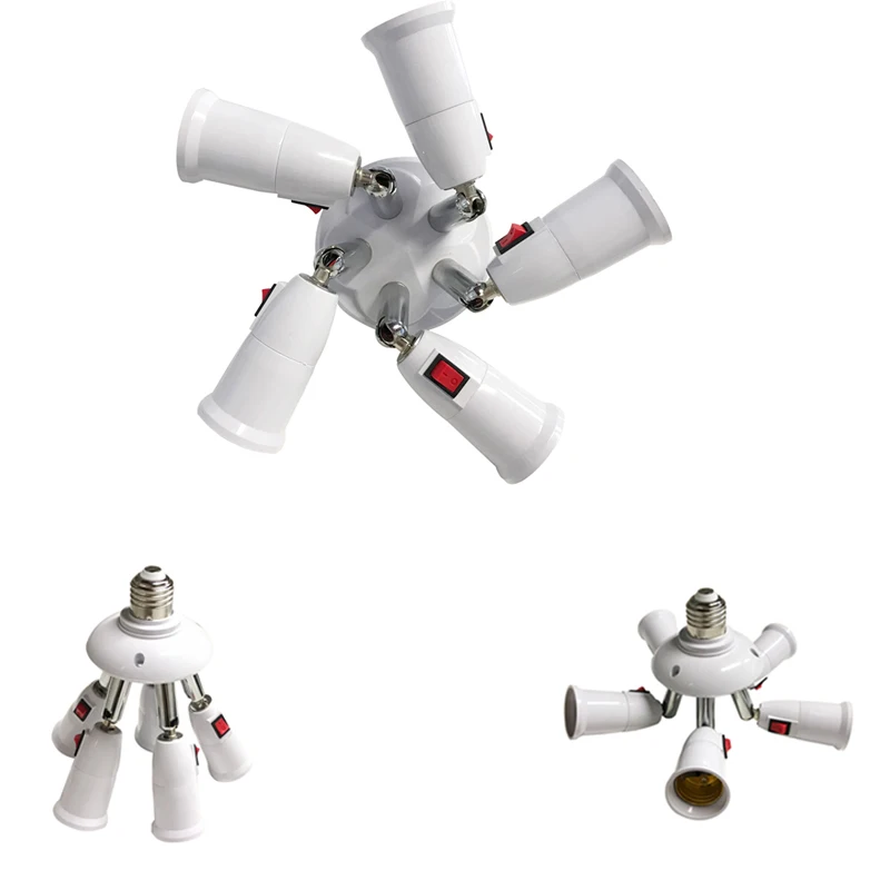 E27-Splitter-3-4-5-Heads-Lamp-Base-Adjustable-LED-Light-Bulb-Holder ...