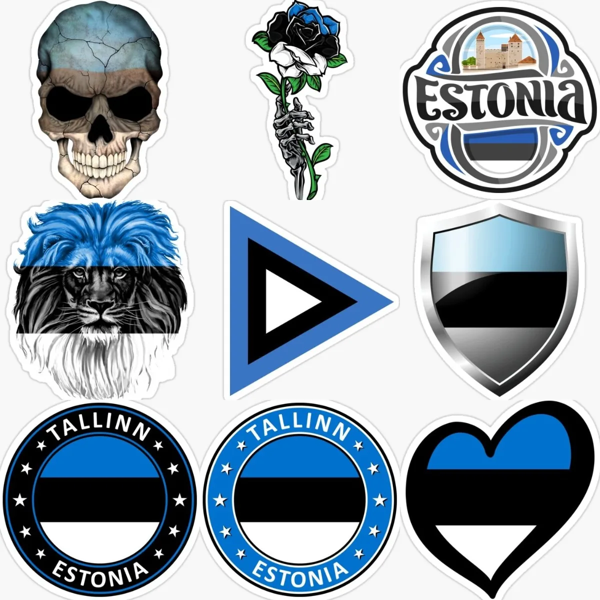 Estonia-EST-Flag-Emblem-Skull-Stickers-Car-Window-Camper-Laptop ...