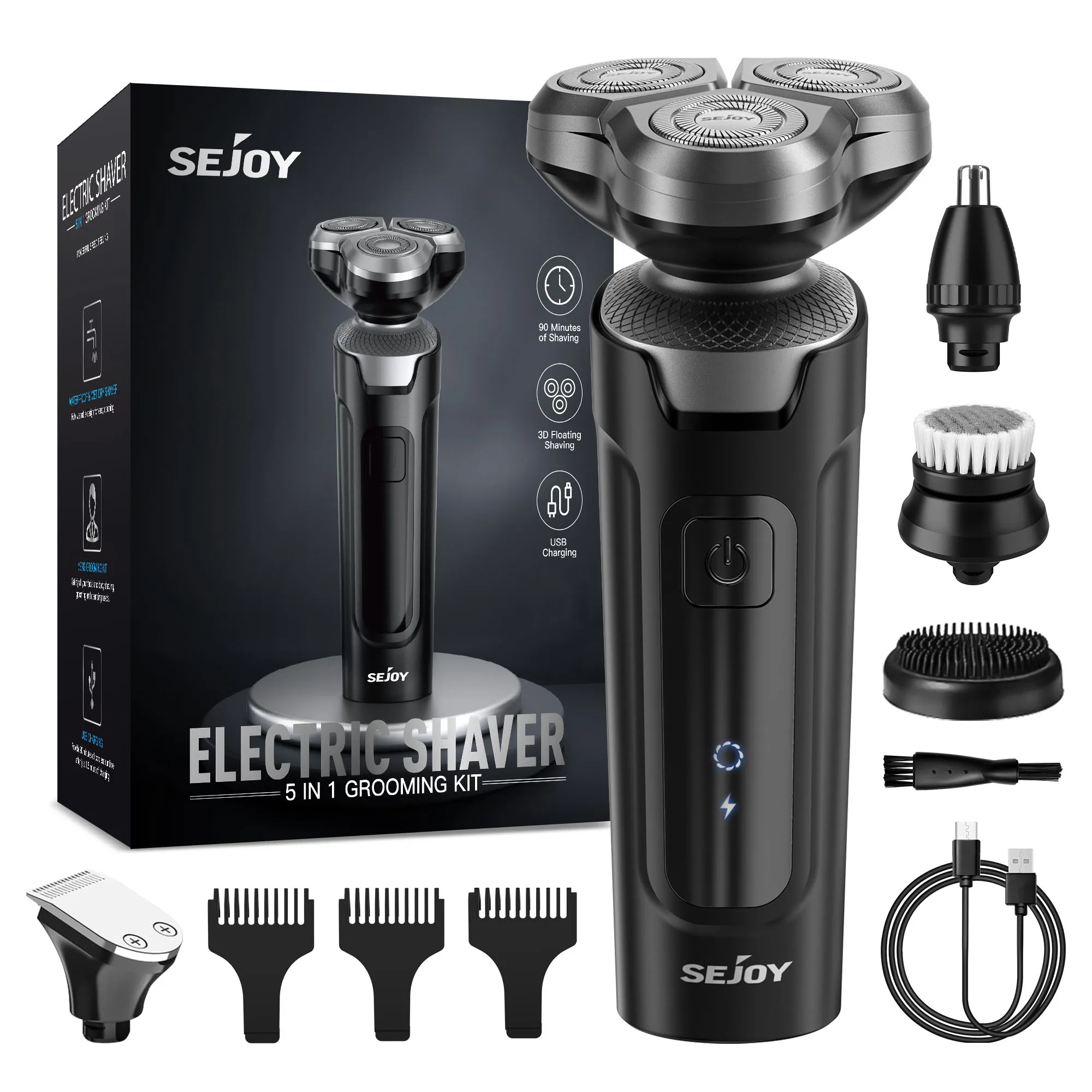 Sejoy-Electrical-Rotary-Shaver-for-Men-5-in-1-Electric-Hair-Trimmer ...