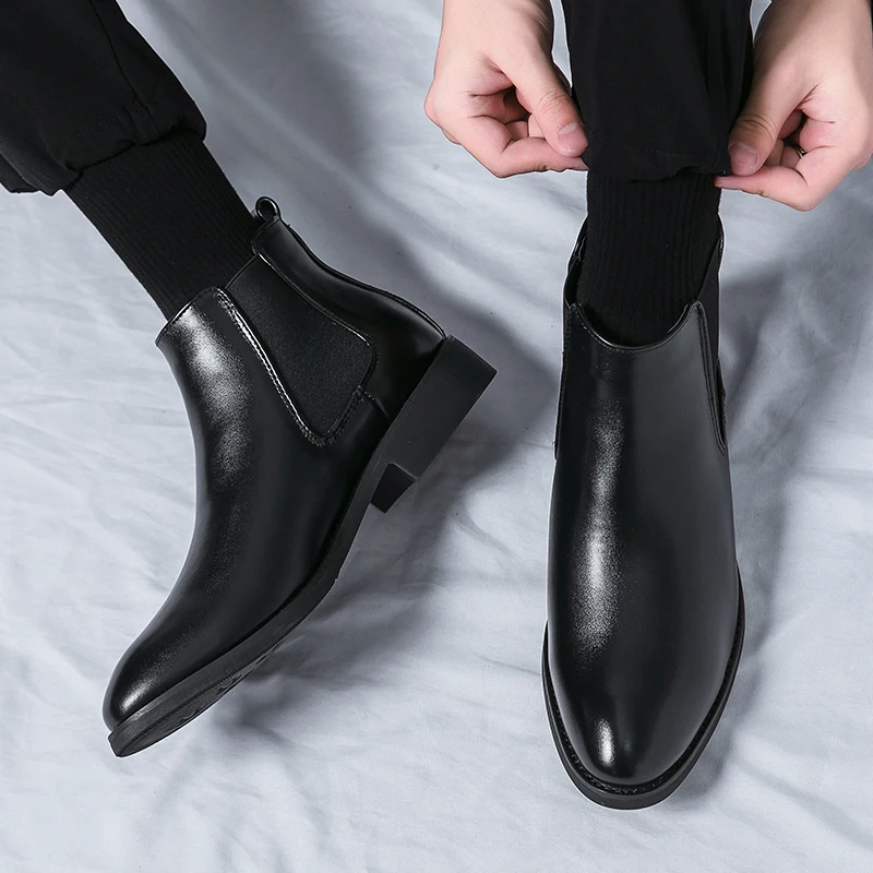 Stivali Chelsea Scarpe Da Uomo In Pelle Moda Uomo Outdoor