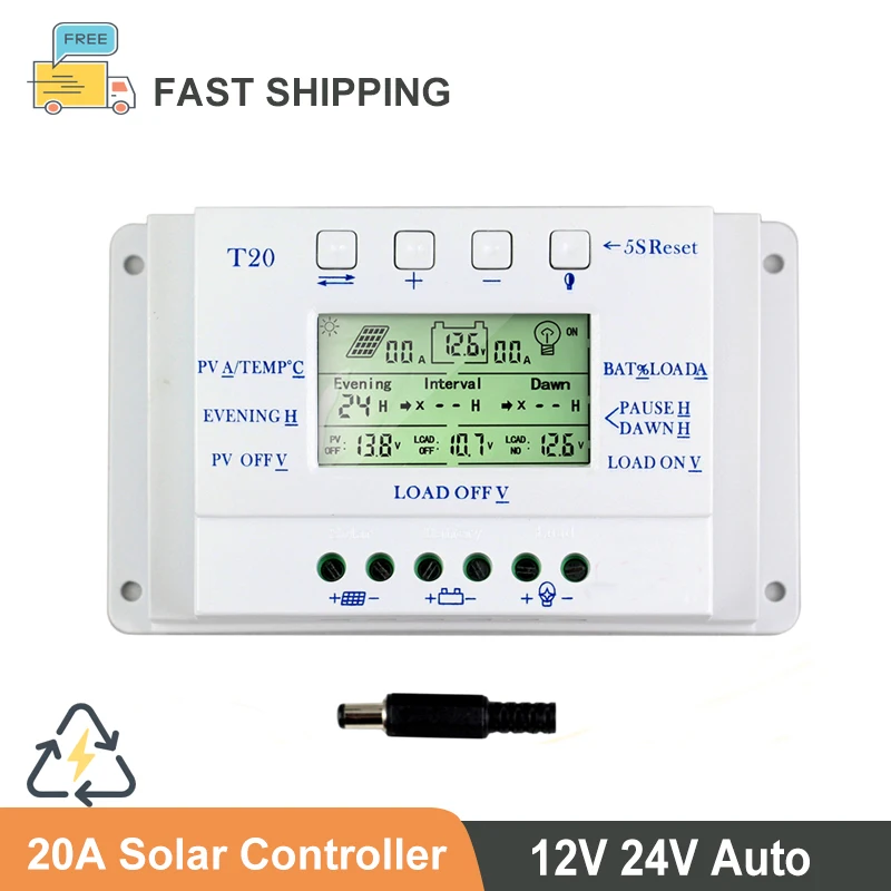 20A-Solar-Charge-Controller-Solar-Panel-Controller-With-LCD-Display-for ...