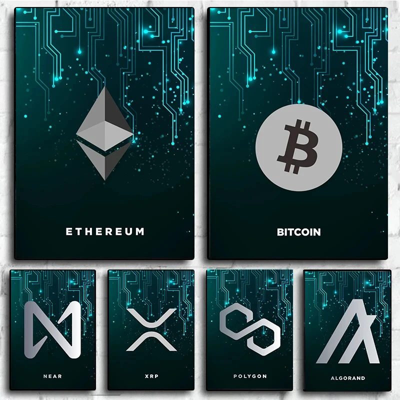 Neon-Style-Effect-Ethereum-Bitcoin-ETH-BTC-Crypto-Art-Poster-Canvas ...