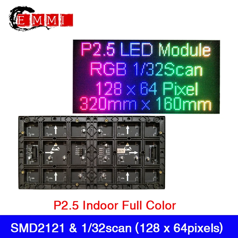 P2.5 Indoor LED Video Wall 320x160mm Full Color LED Display Module 1/32 ...