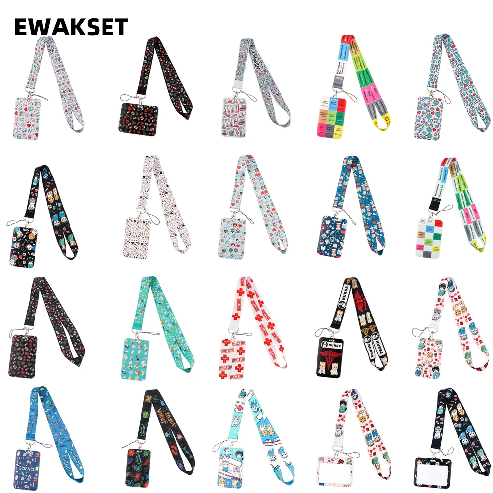 New Medical Pattern Lanyard Credit ID Badge Holder Key Rings Bag ...