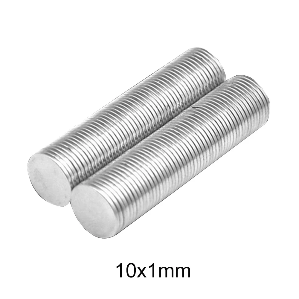 50~1000PCS 10x1 mm Thin Neodymium Magnet Strong 10mm X 1mm Permanent ...