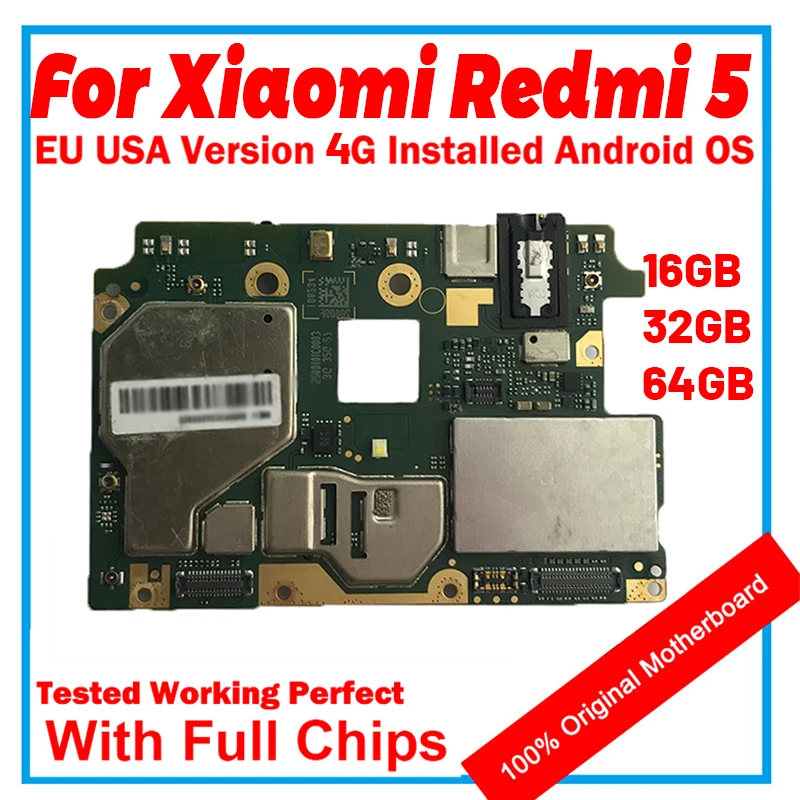 Fábrica desbloqueado placa mãe para redmi 5 original mainboard 32gb ...
