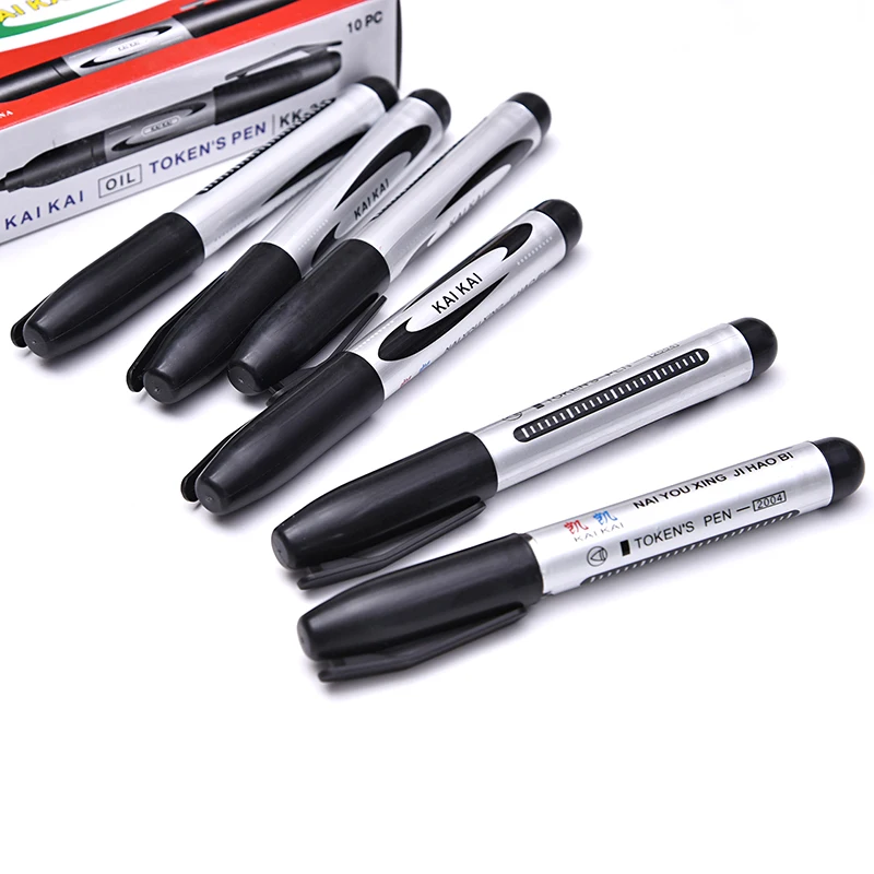 10 Pcs Quick drying Marker Pen Oil based Express Pens Waterproof Token ...