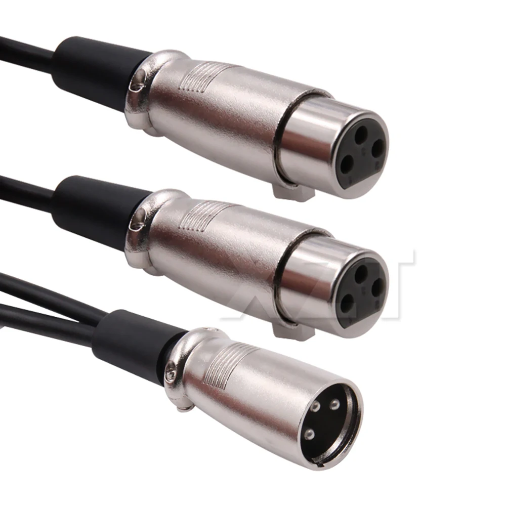 Cable de extensión de Audio XLR de 3 pines, 35cm, 1 macho a 2 hembra, micrófono Y divisor de ...