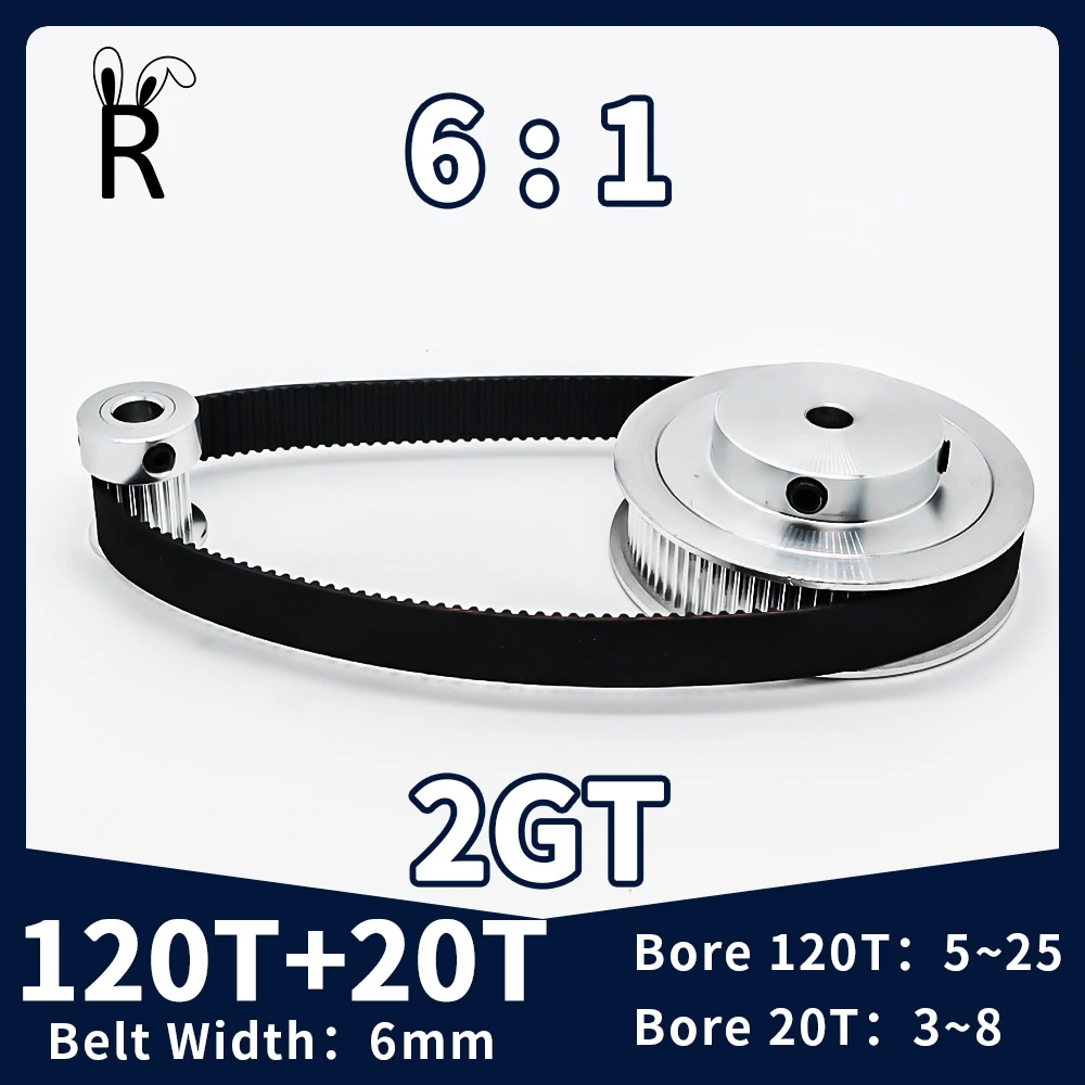 20Teeth-120Teeth-2GT-Pulley-Set-Belt-Pulley-20T-120T-Belt-Width-6mm ...