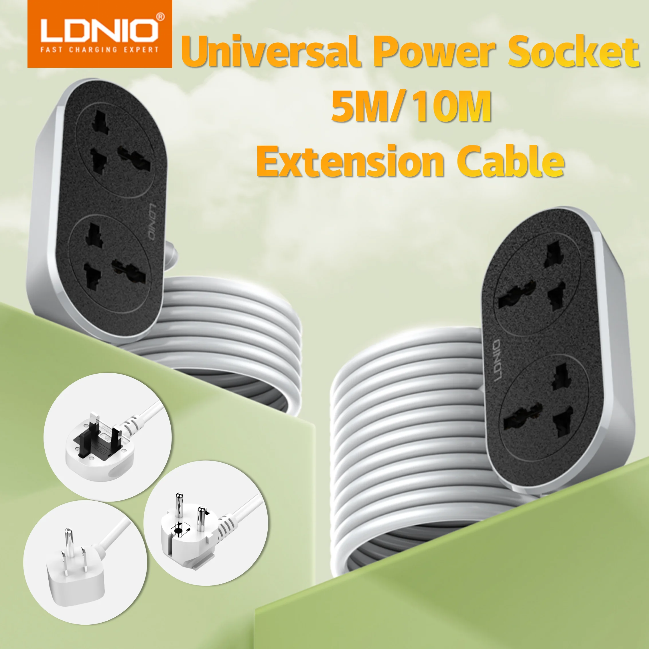 Power Strip Extension Cord 5M 10M Cable UK EU US Plug Multiprise ...