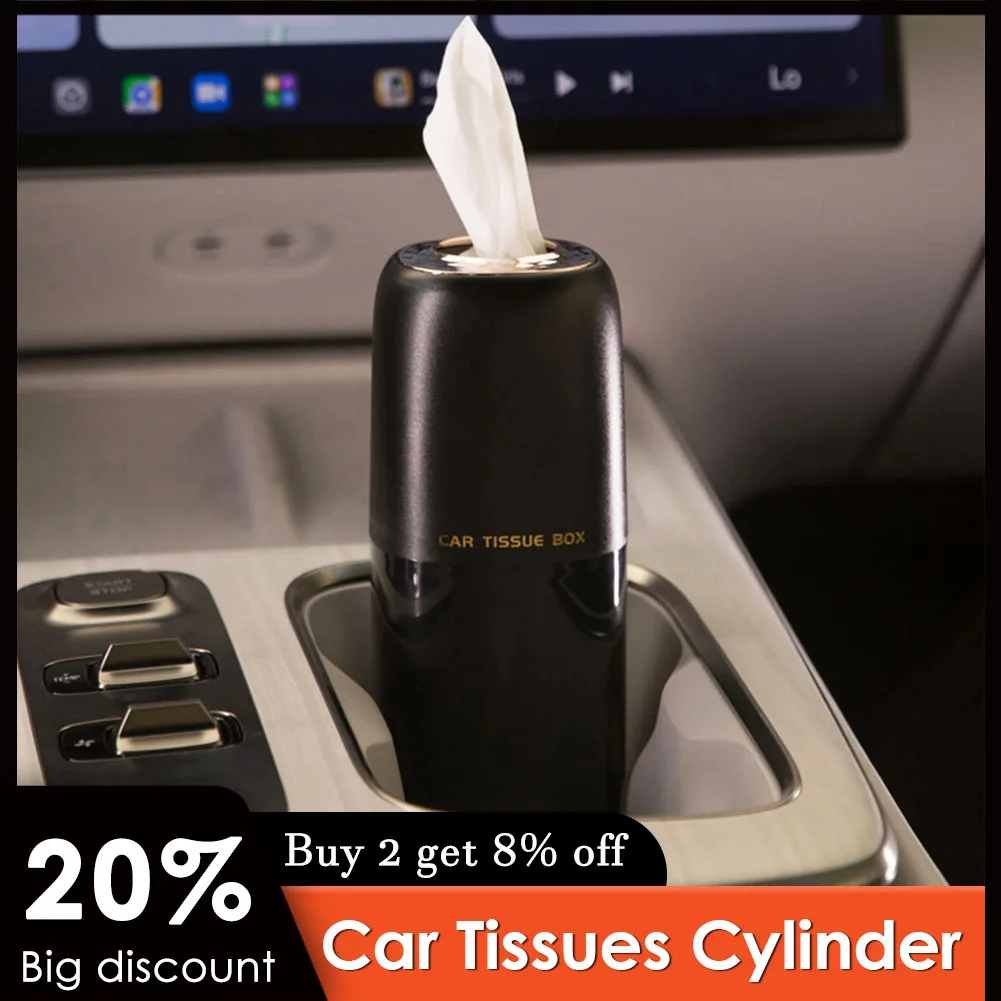 Car Tissues Cylinder Round Tube Tissue Container Compact Tissues Box ...