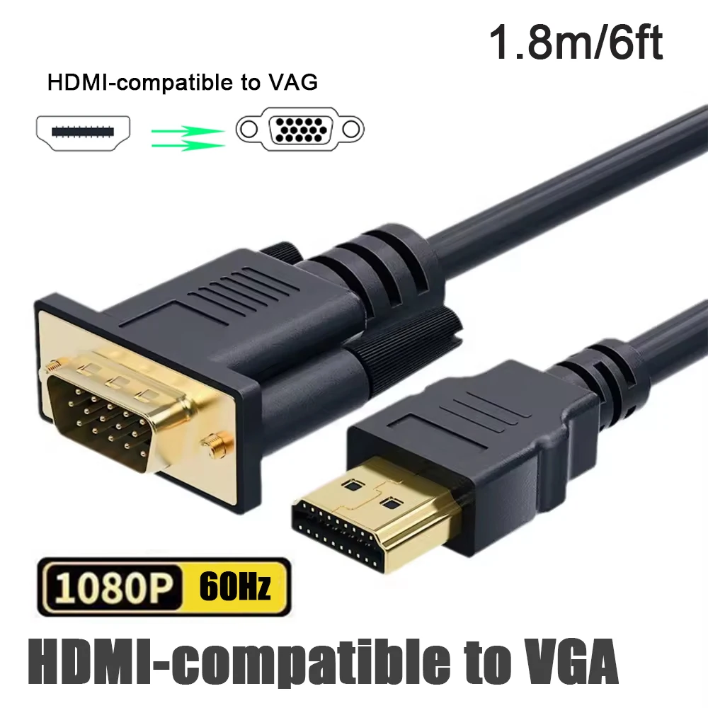 Pour HDMI vers VGA Support moniteur d'ordinateur projecteur HD Audio ...