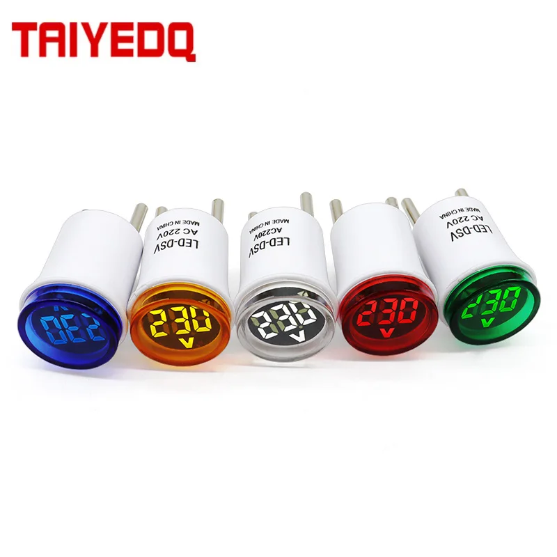 AC50-500V Digital Round LED Display Volt Tester Detector Voltmeter ...