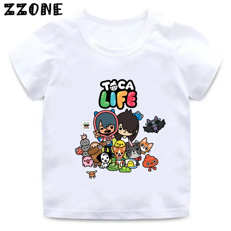 Hot Game Toca Life World Print Cartoon Kids T-Shirts Cute Funny Girls ...