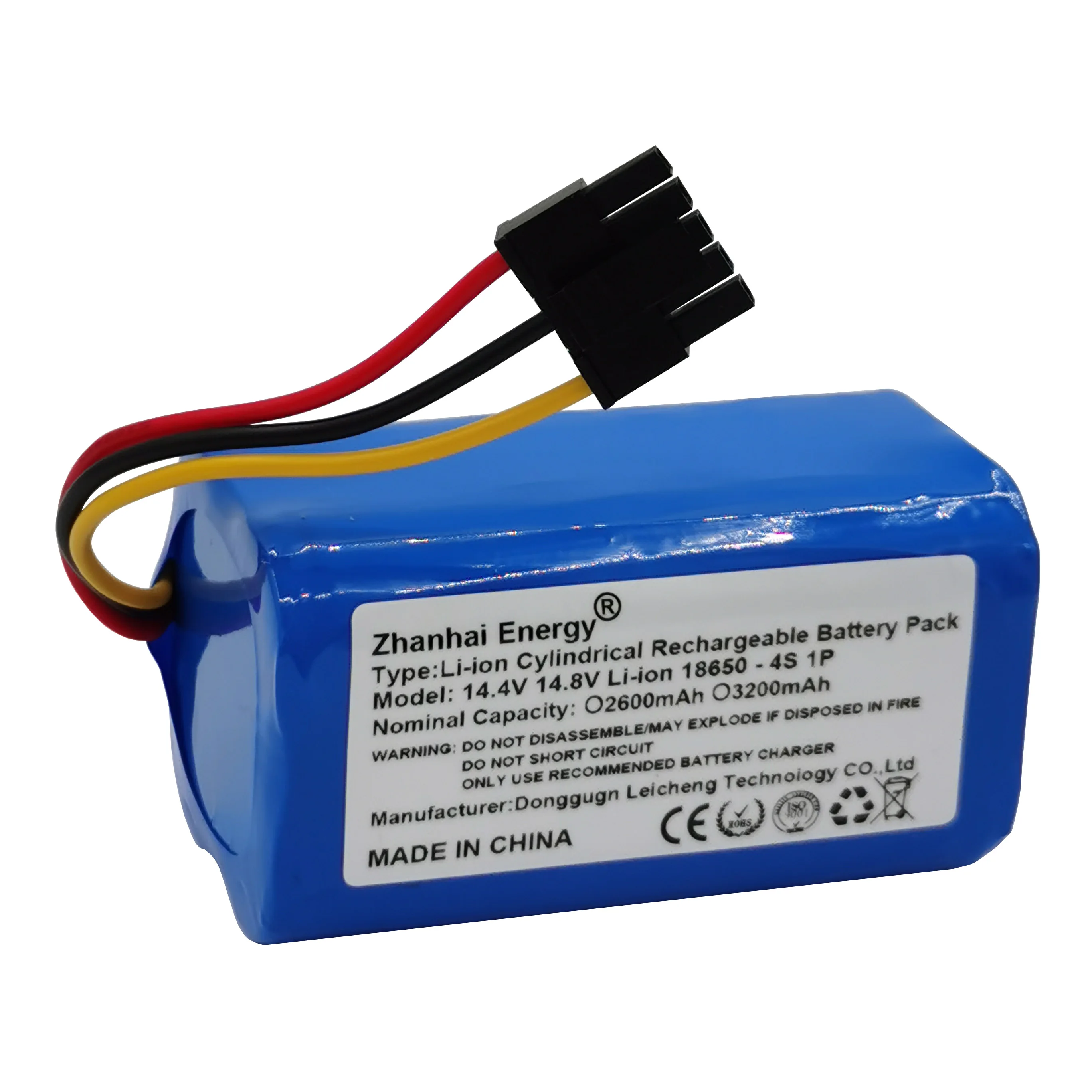 14-4V-14-8V-2600mAh-3200mAh-Li-Ion-Cylindrical-Rechargeable-Battery ...