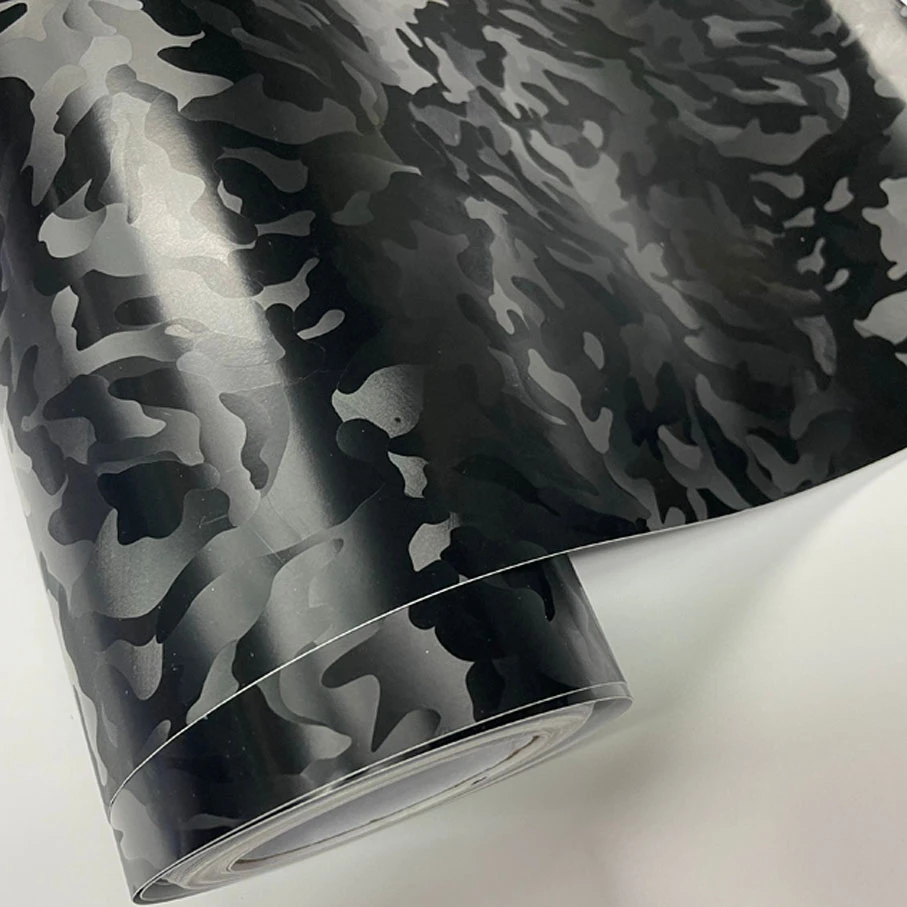 50CM*600CM/LOT Matte Ghost Carbon Black Stealth Camouflage Vinyl Wrap ...