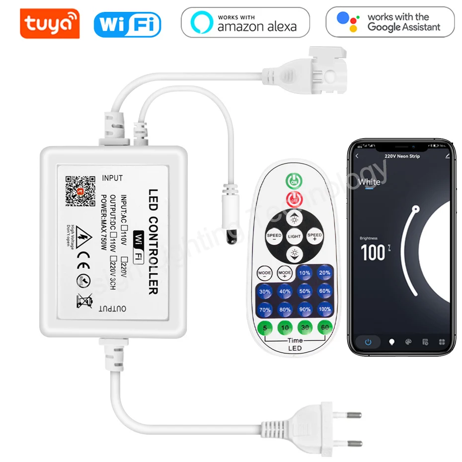 Tuya-Smart-WiFi-LED-Controller-220V-Dimmer-for-No-Wire-Neon-Strip-2835 ...