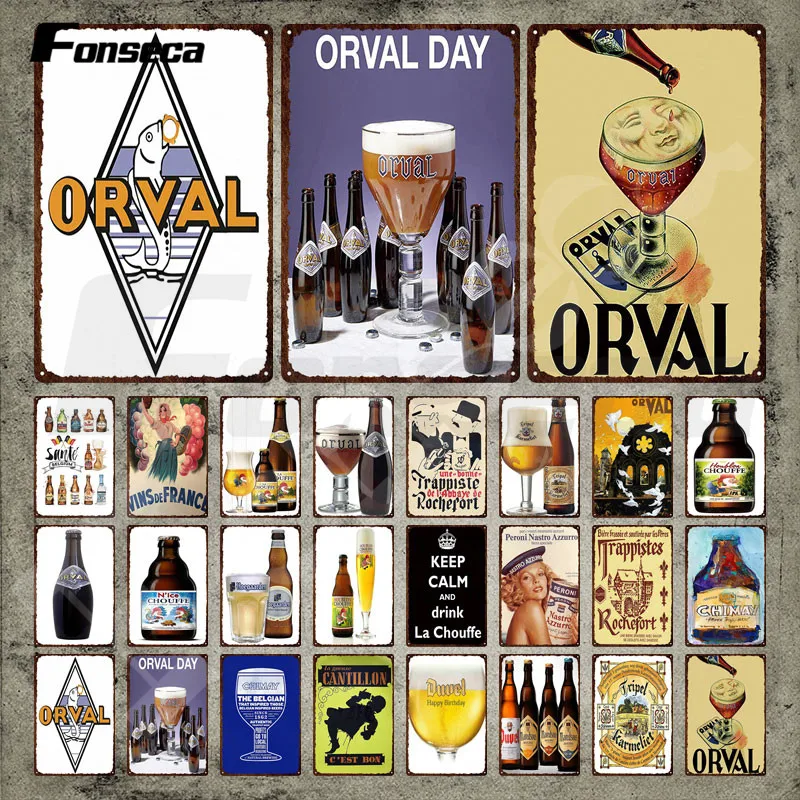 Beer-Metal-Sign-Orval-LA-CHOUFFE-and-Trappiste-Rochefort-Vintage-Tin ...