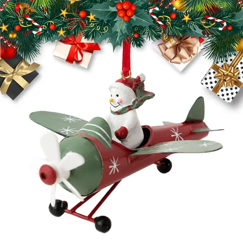 Santa-Airplane-Ornament-Santa-Claus-Snowman-Flying-A-Plane-Hangings ...