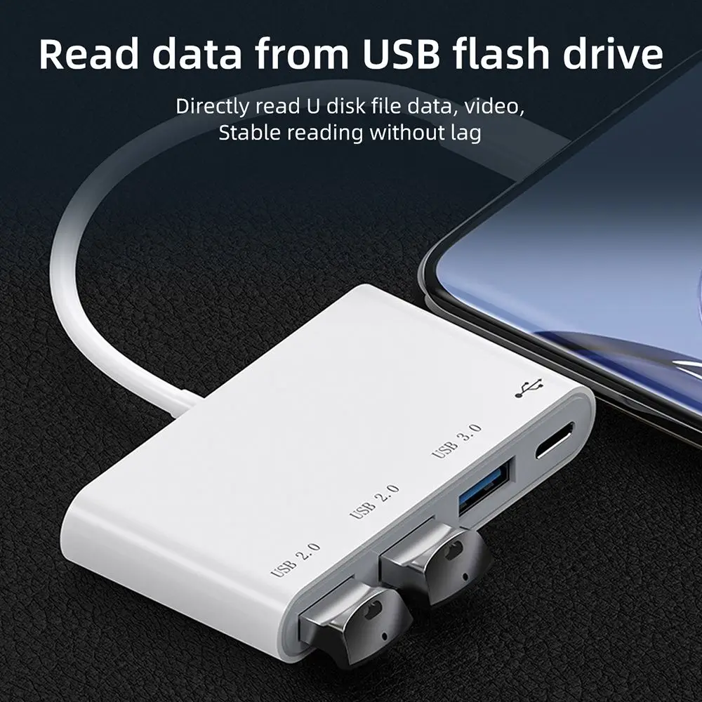 Prise USB Type-C - Hub USB 3.0 OTG 4 en 1 Type C, adaptateur Multiport ...