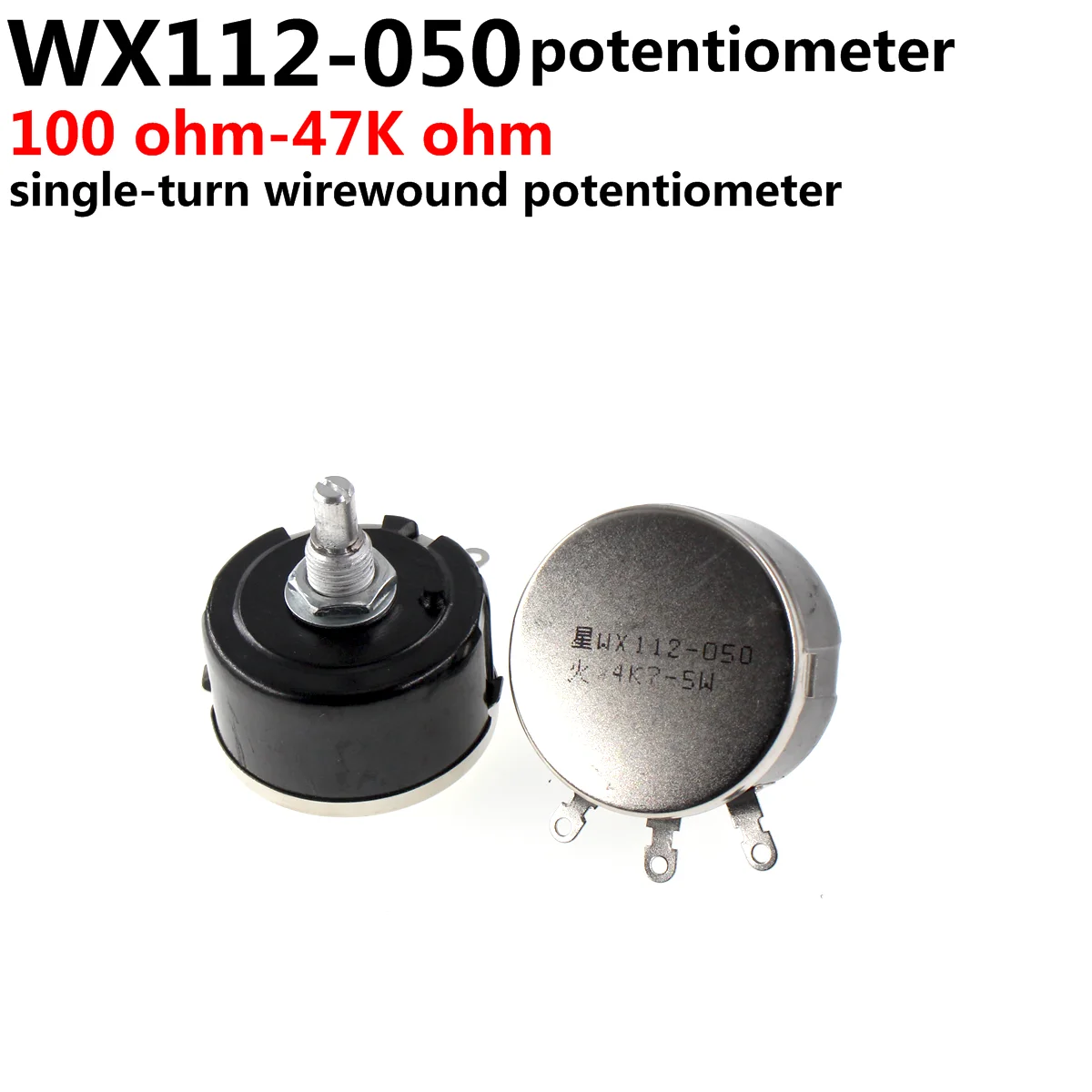 5 PCS WX112 WX050 5W Single Circle Wire Wound Potentiometer 100R 220R ...
